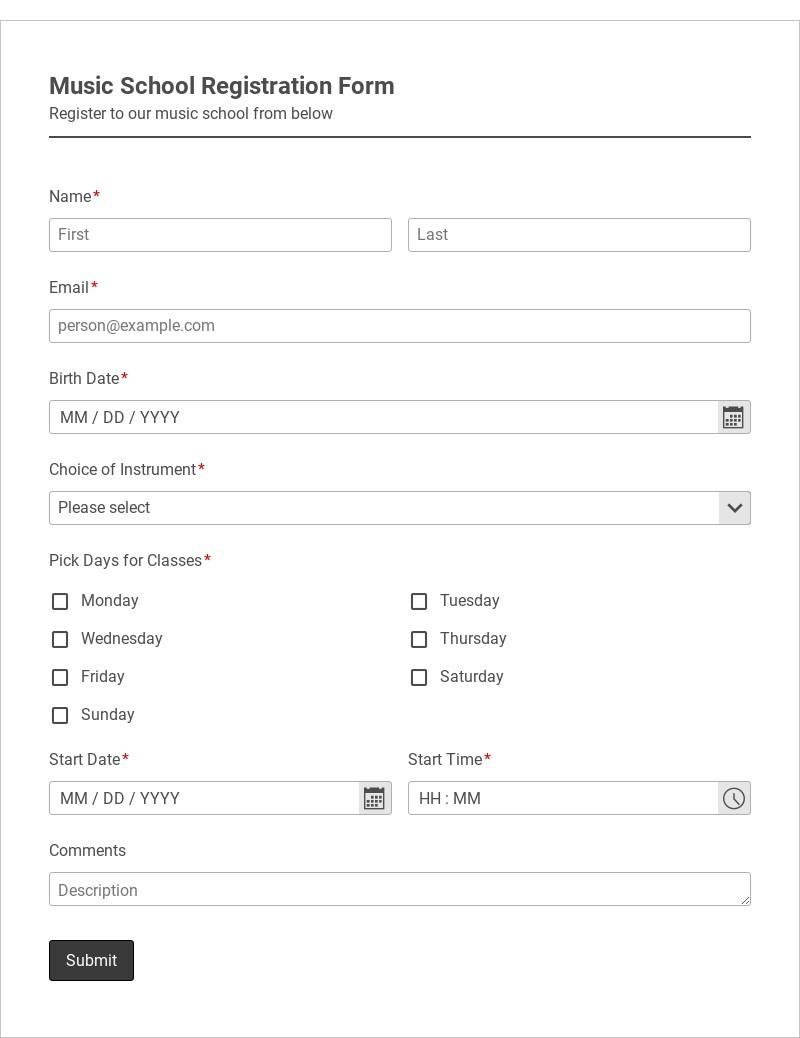 Registration Form